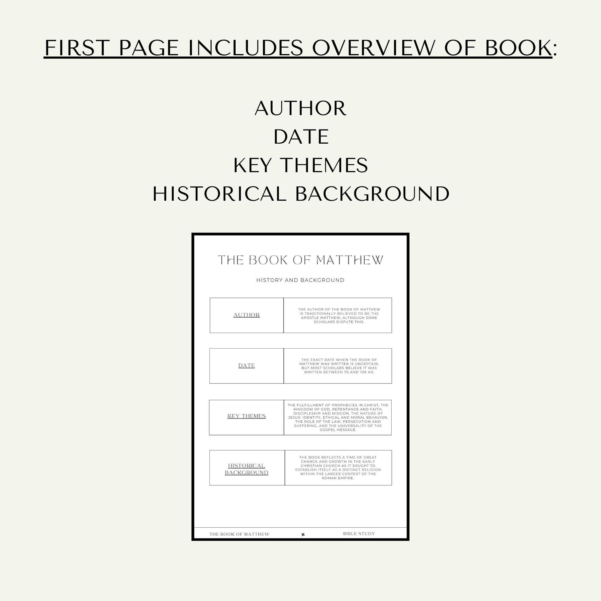 Bible Study of Matthew, Bible Study Questions, Bible Study Printable ...