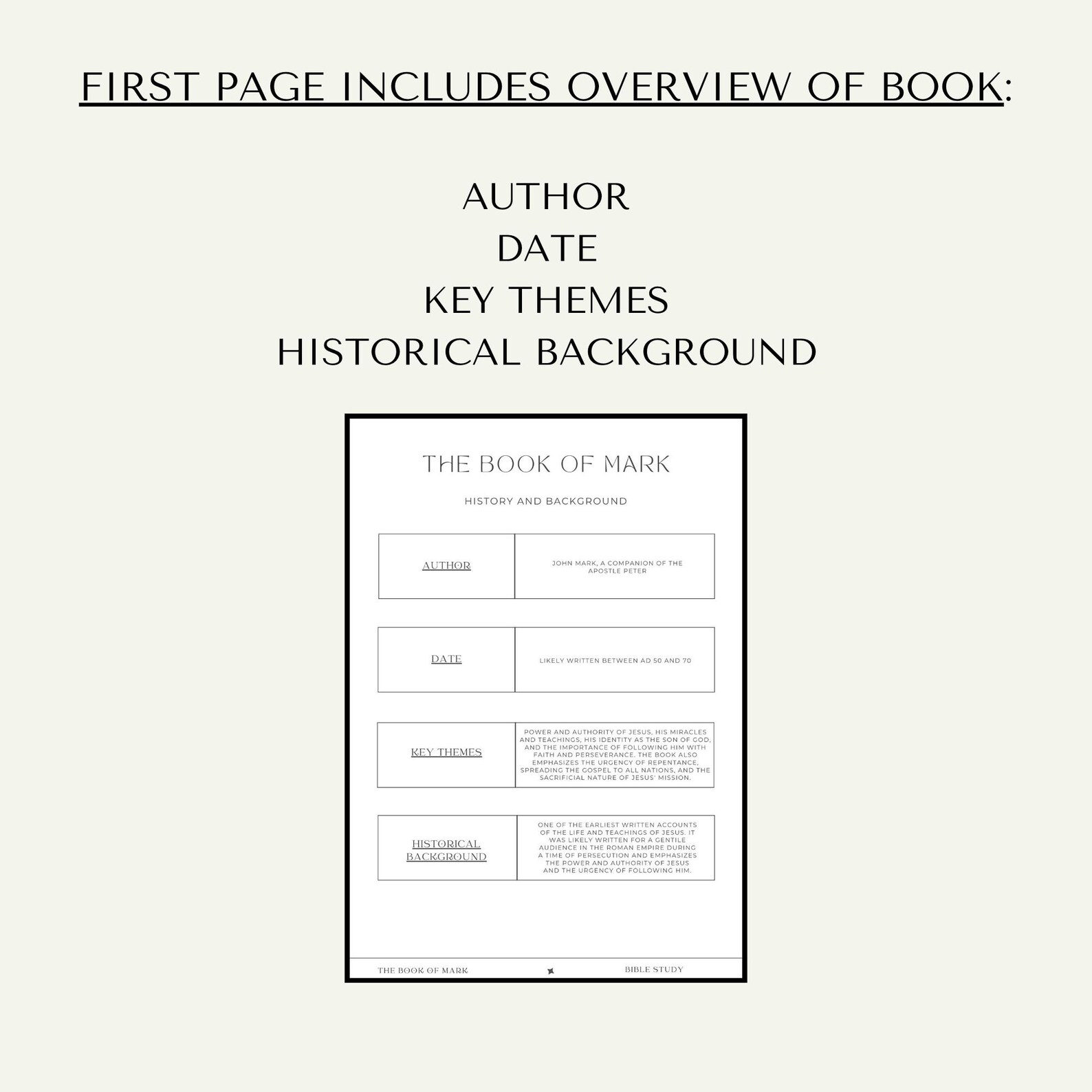 Bible Study of Mark, Bible Study Questions, Bible Study Printable ...