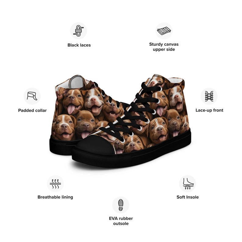 Pit Bull Converse Style Men's Shoes, Pit Bull Shoes, Pit Bull High Top ...