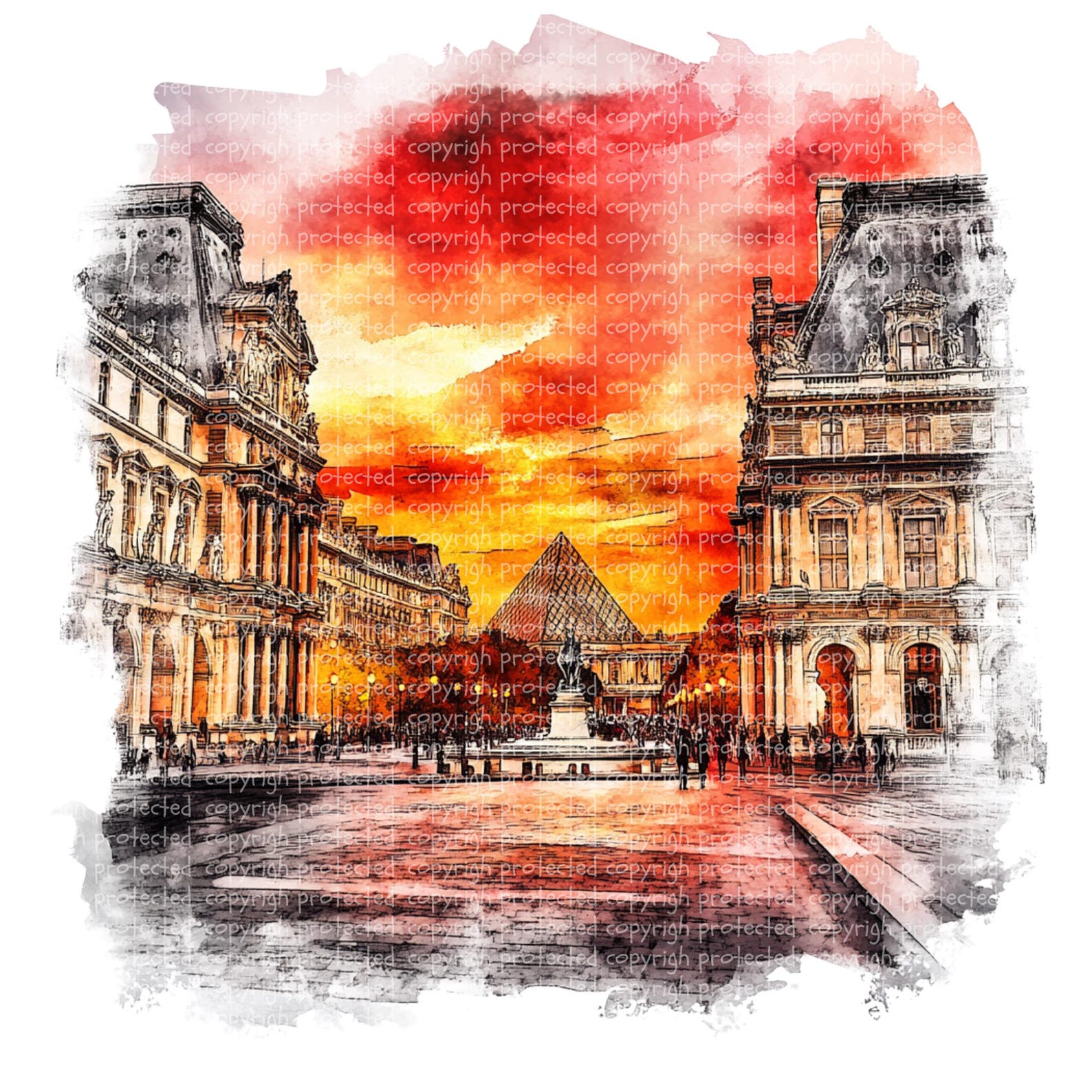 23 PNG Paris Watercolor Clipart Set - Iconic Parisian Landmarks ...