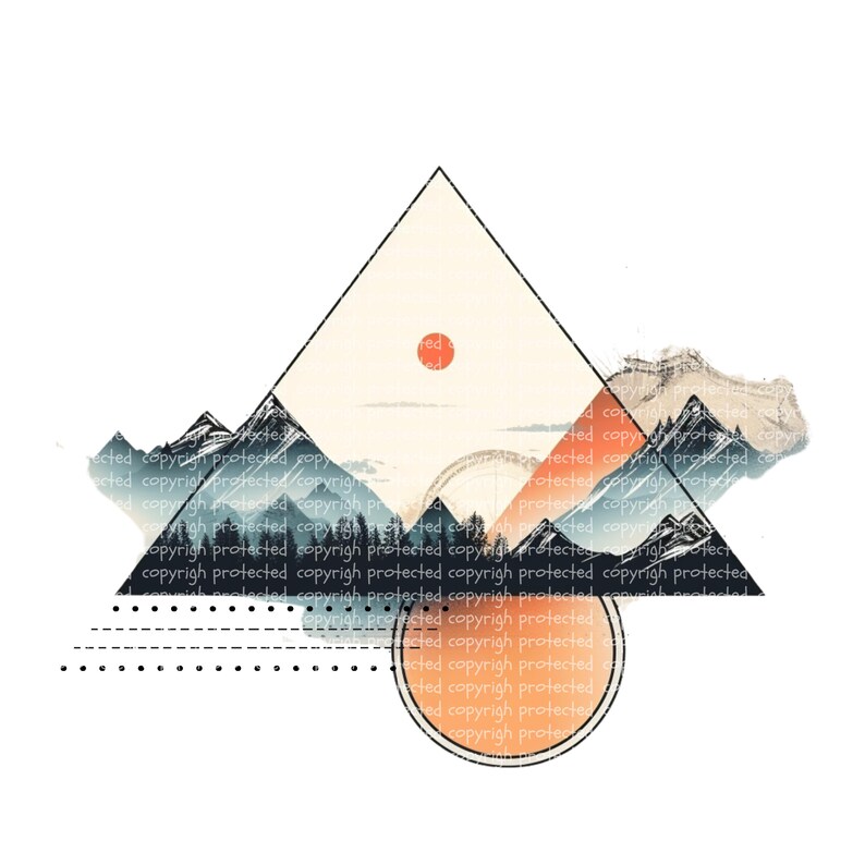 15 Geometric Line Art Landscapes Wall Art - Abstract Line Art Clipart ...