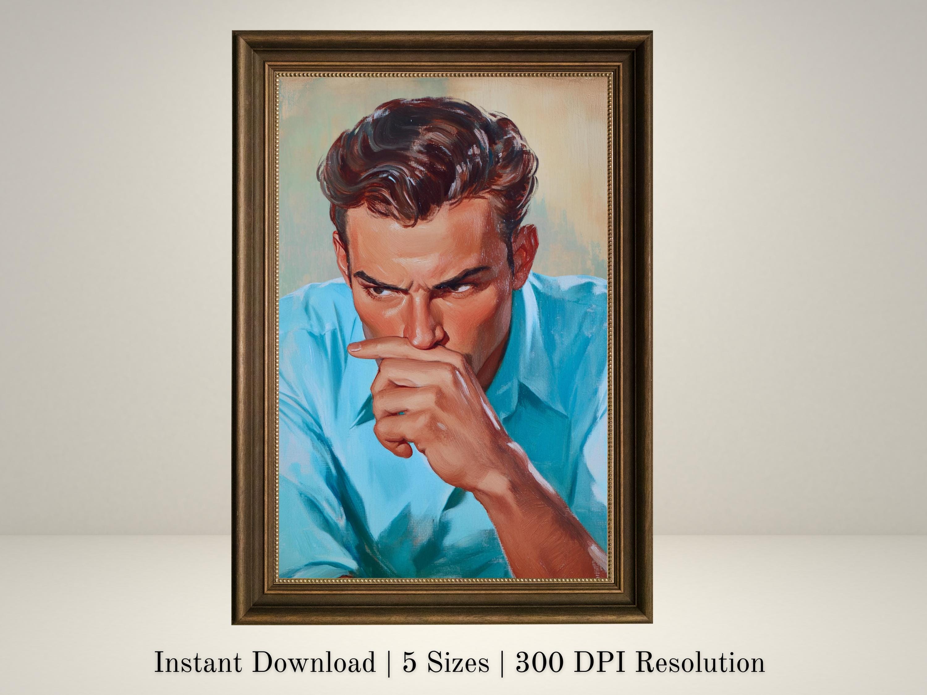 Funny 1950s Mid-century Bathroom Humor Art -toilet Humor Vintage Nose ...