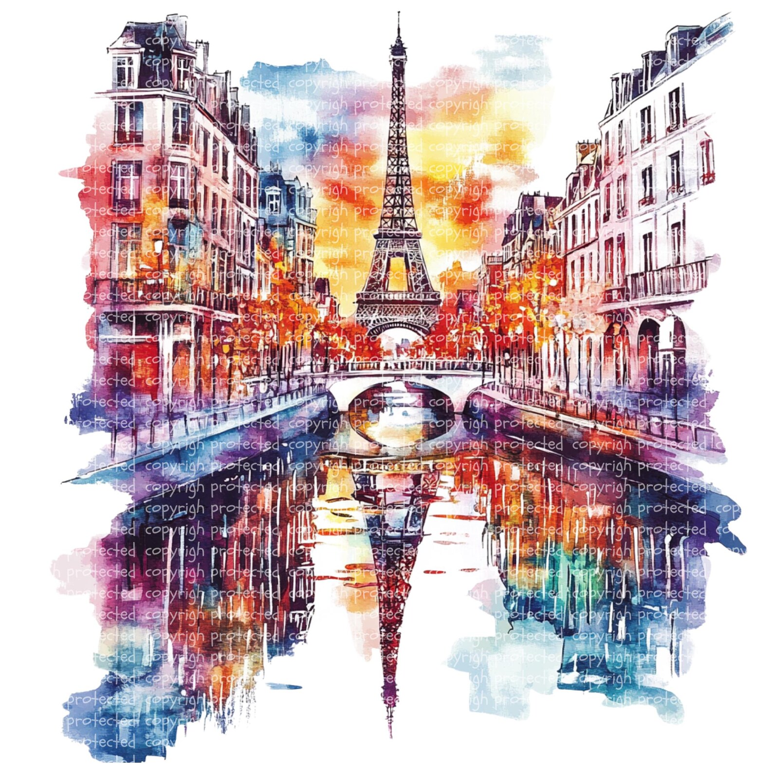 23 PNG Paris Watercolor Clipart Set - Iconic Parisian Landmarks ...
