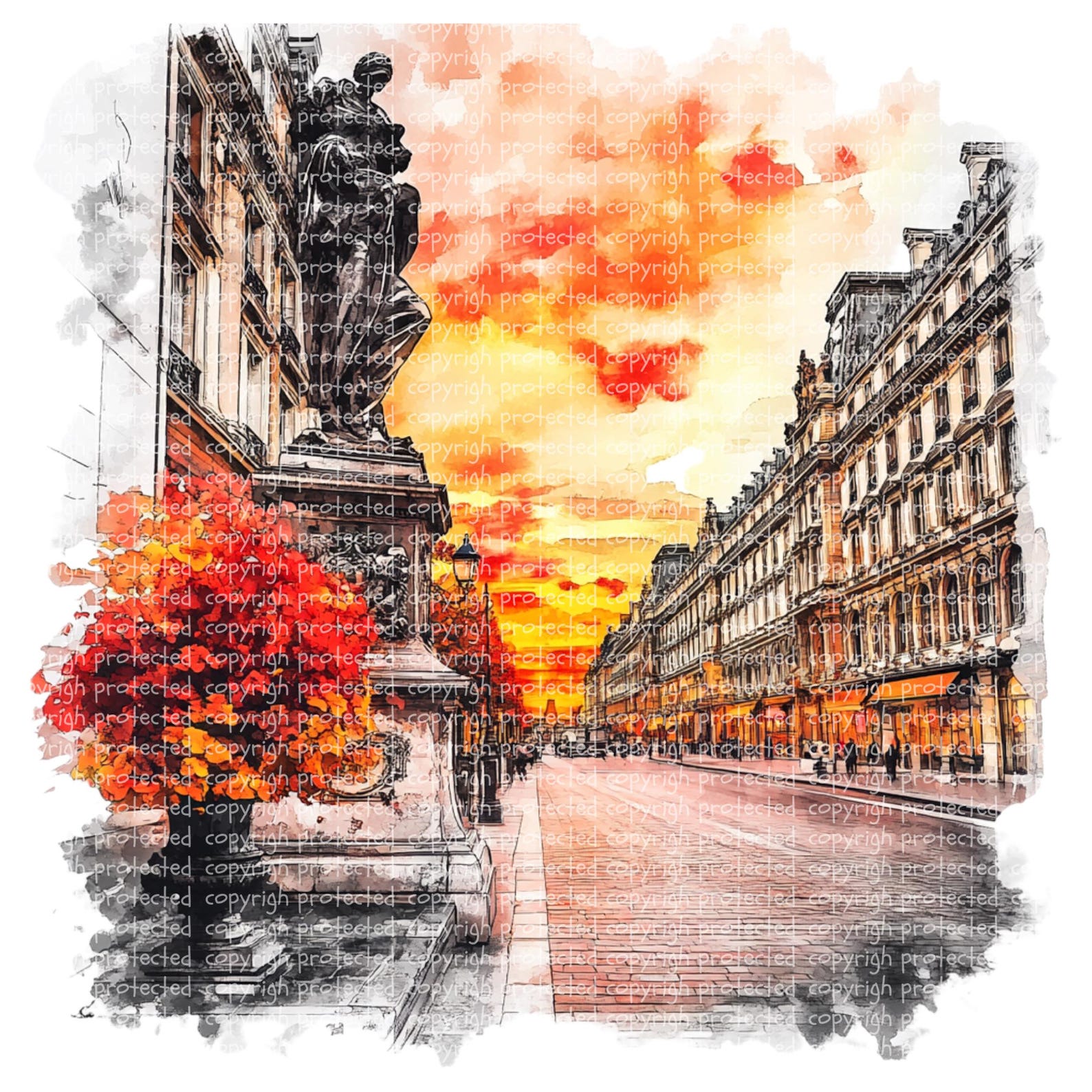 23 PNG Paris Watercolor Clipart Set - Iconic Parisian Landmarks ...