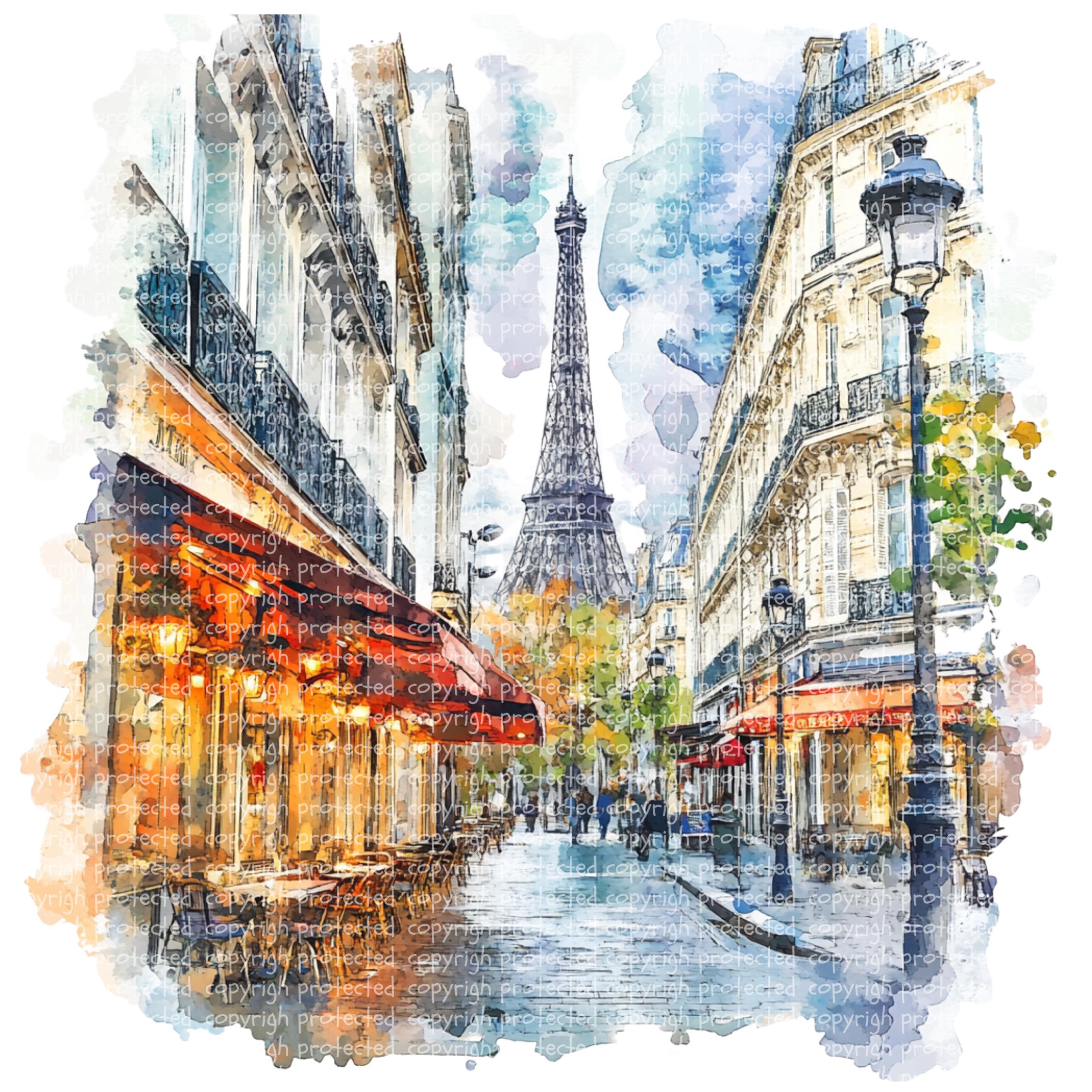 23 PNG Paris Watercolor Clipart Set - Iconic Parisian Landmarks ...