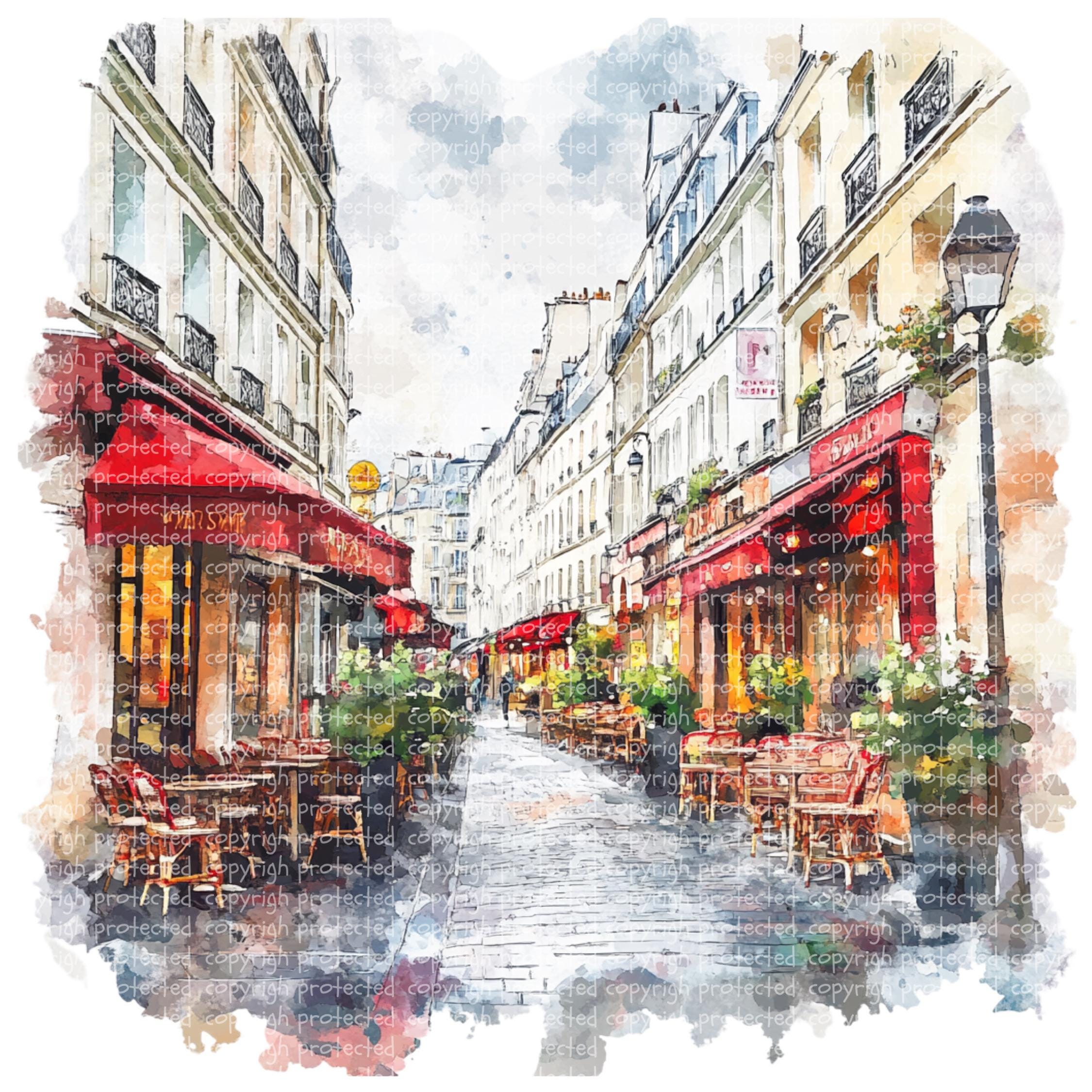 23 PNG Paris Watercolor Clipart Set - Iconic Parisian Landmarks ...