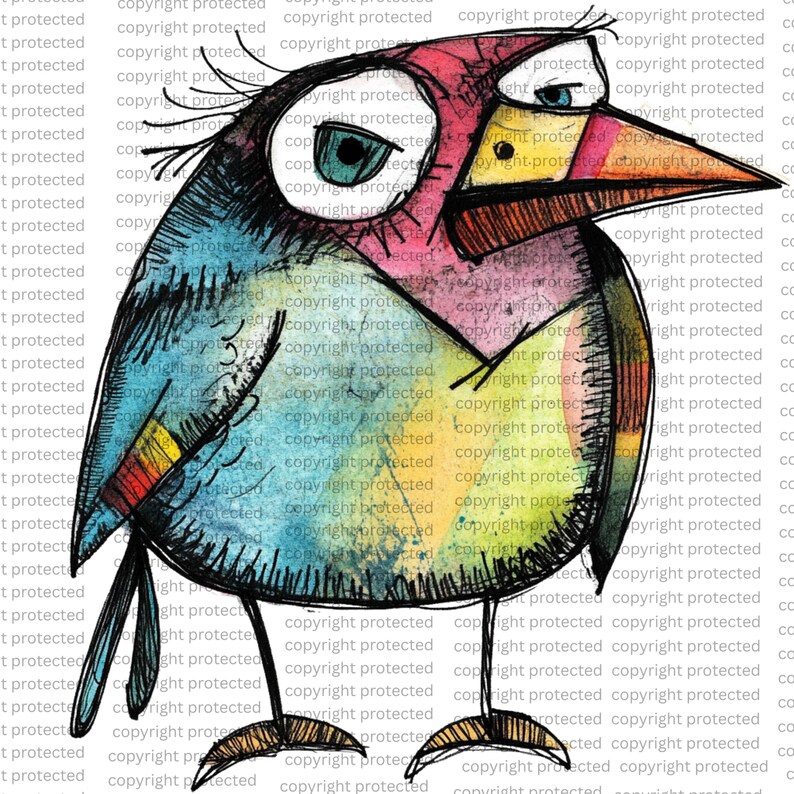 12 Abstract Birds Clipart –watercolor Cartoon Bird Pngs, Printable ...