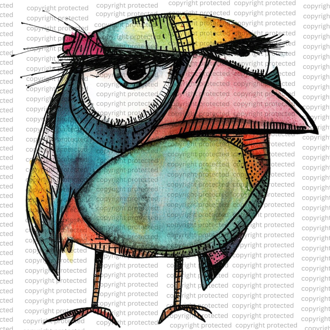12 Abstract Birds Clipart –watercolor Cartoon Bird Pngs, Printable ...