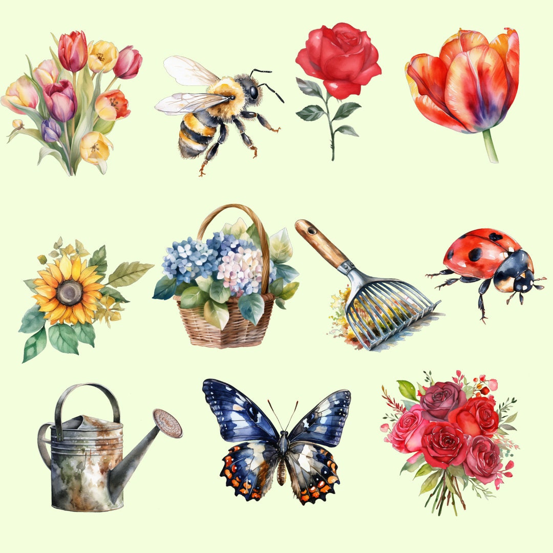 Watercolor Spring Clipart Spring Clipart Watercolor - Etsy