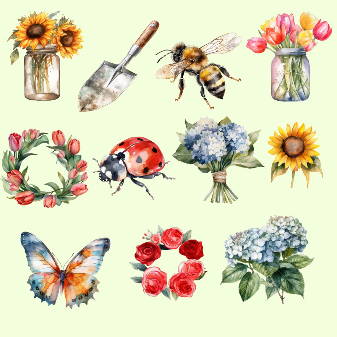 Watercolor Spring Clipart | Spring Clipart | Watercolor Clipart ...