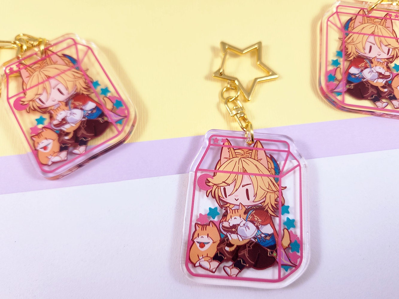 PART 5 Genshin Impact 2" Double-sided Acrylic Keychain Charm Game Milk ...