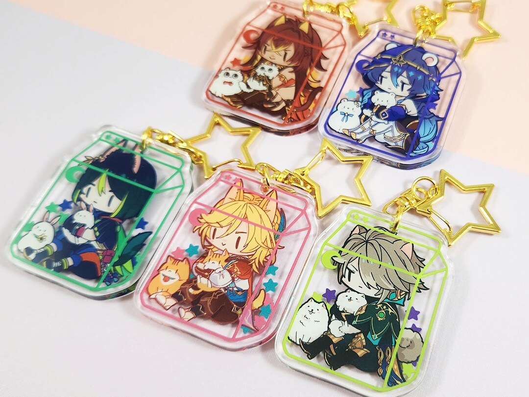 PART 5 Genshin Impact 2" Double-sided Acrylic Keychain Charm Game Milk ...