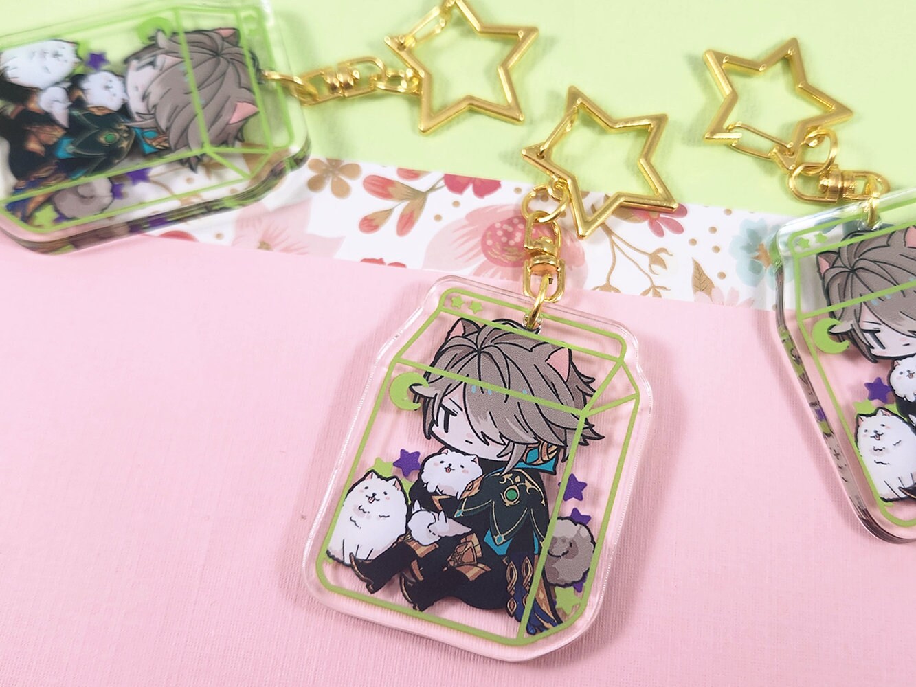 PART 5 Genshin Impact 2" Double-sided Acrylic Keychain Charm Game Milk ...