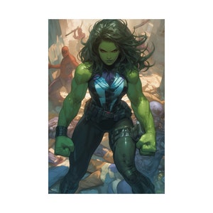 She-hulk 2 Comic Sups Fanart Poster Portrait 12x18, 20x30, 24x36, 36x54 ...