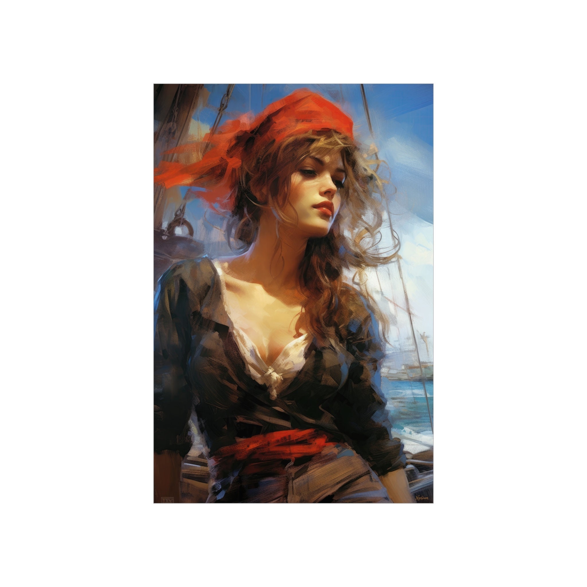 Pirate Girl 2 Fantasy Poster Portrait 12x18, 20x30, 24x36 Museum Grade ...