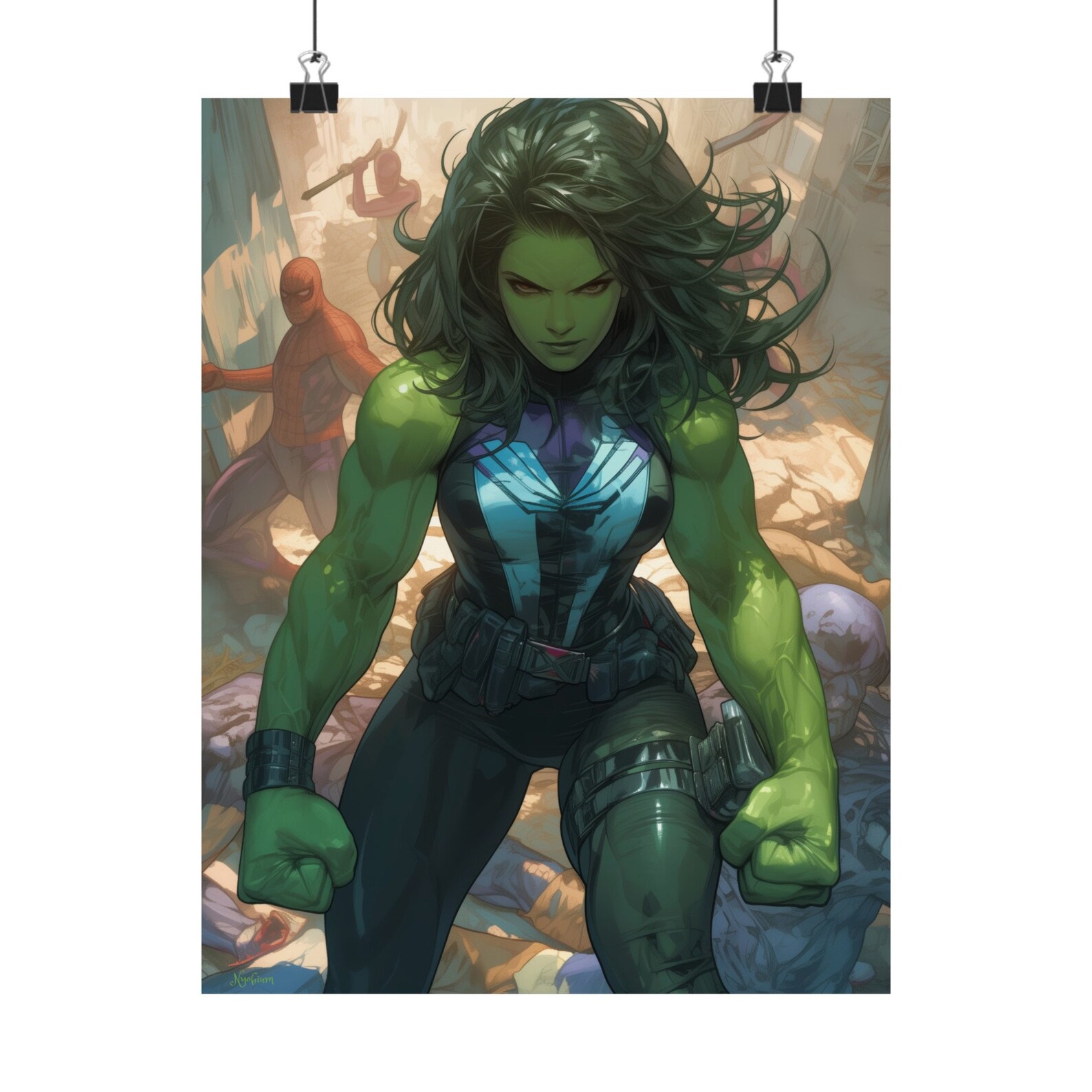 She-hulk 2 Comic Sups Fanart Poster Portrait 12x18, 20x30, 24x36, 36x54 ...