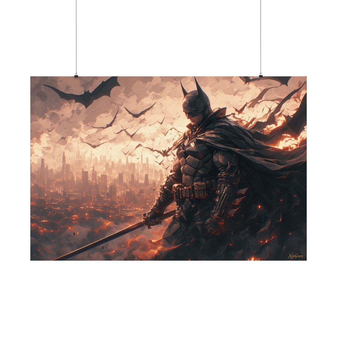 Batman L 5 Sups Fanart Poster Landscape 18x12, 30x20, 36x24, 54x36 ...