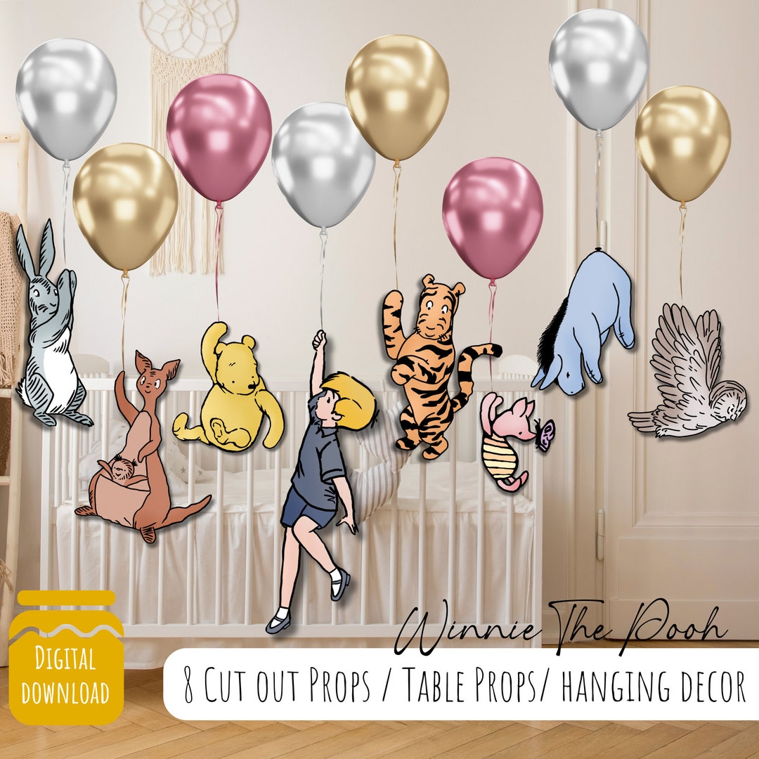 DIGITAL Prop Decorations // 8 Winnie Pooh Friends Piglet Eeyore Tigger ...