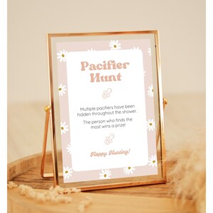 Daisy Pacifier Hunt Coed Minimalist Gender Neutral Baby Shower Game ...