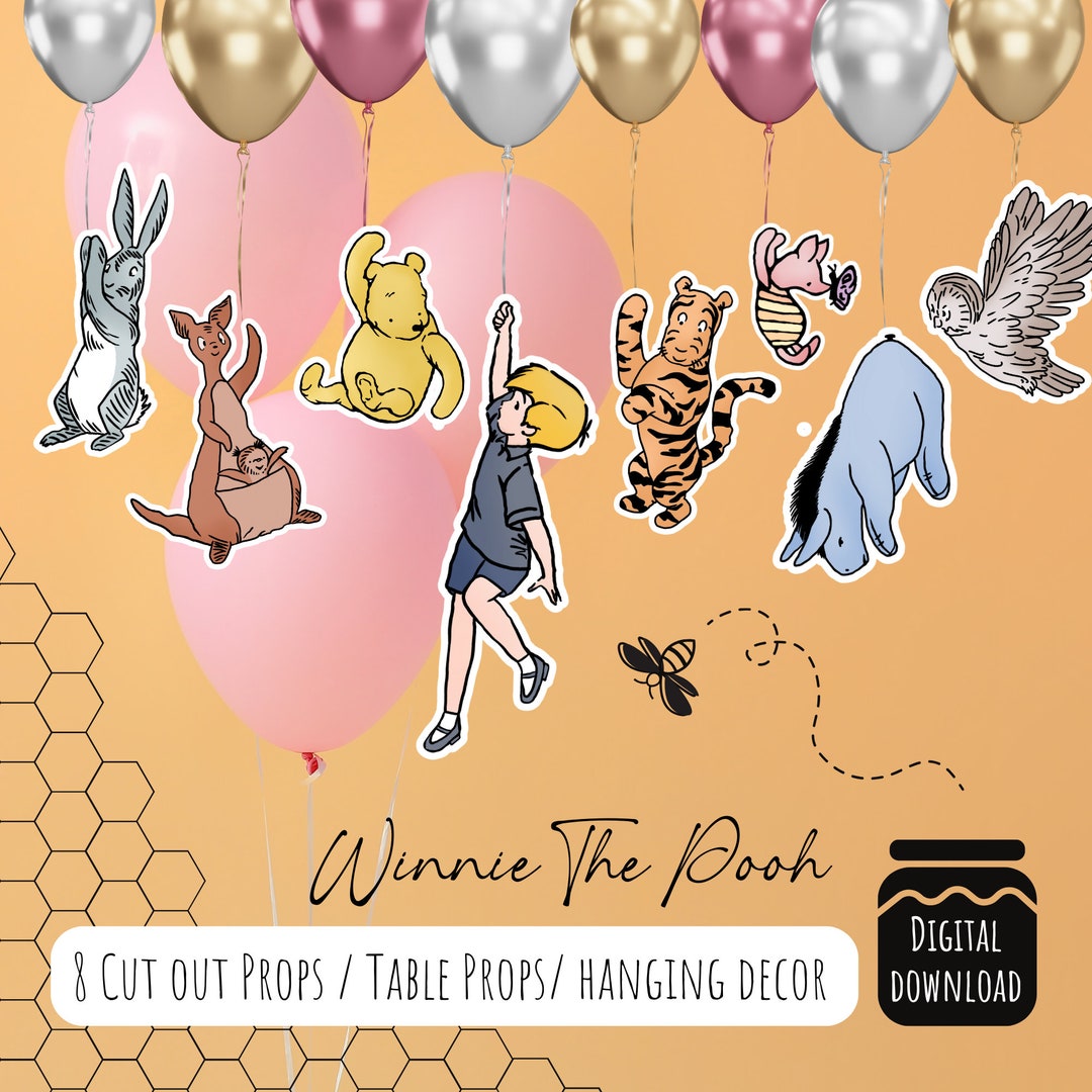 DIGITAL Prop Decorations // 8 Winnie Pooh Friends Piglet Eeyore Tigger ...