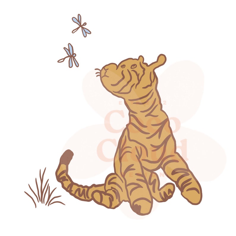 Classic Tigger Tiger Dragonfly PNG JPEG Artwork Clipart - Etsy