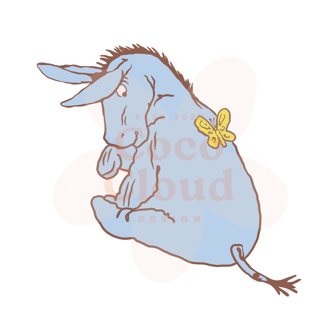 Classic Winnie Pooh Eeyore Butterfly PNG JPEG, Artwork Clipart ...