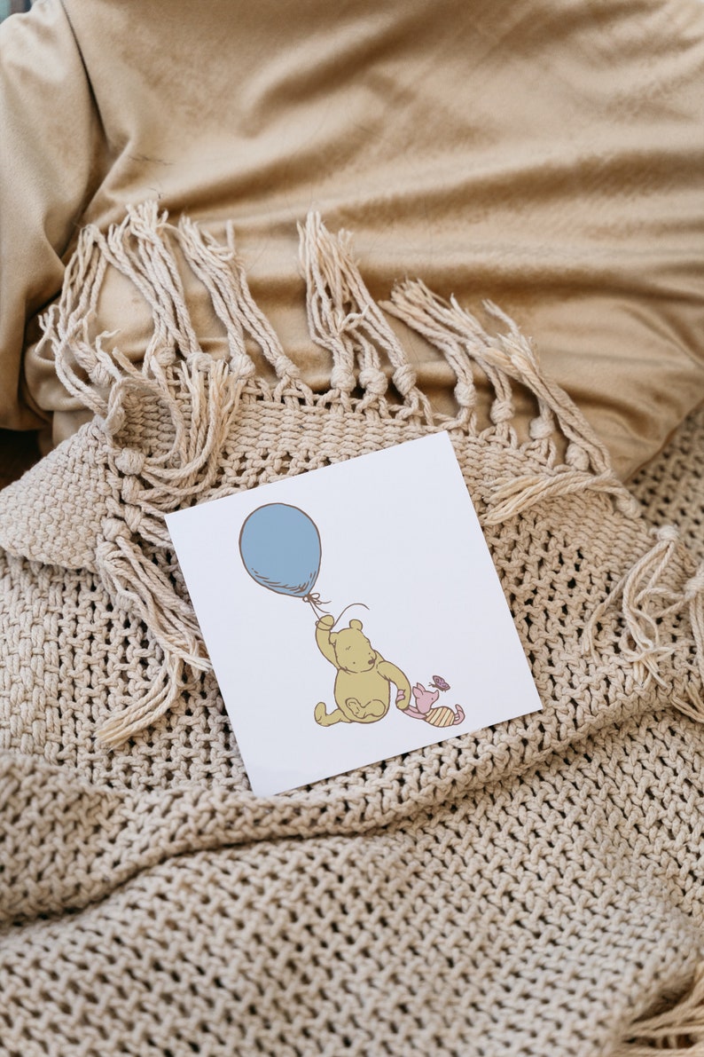 Classic Winnie the Pooh Piglet Balloon PNG, Artwork Clipart, Transparent Background, Baby Shower ...