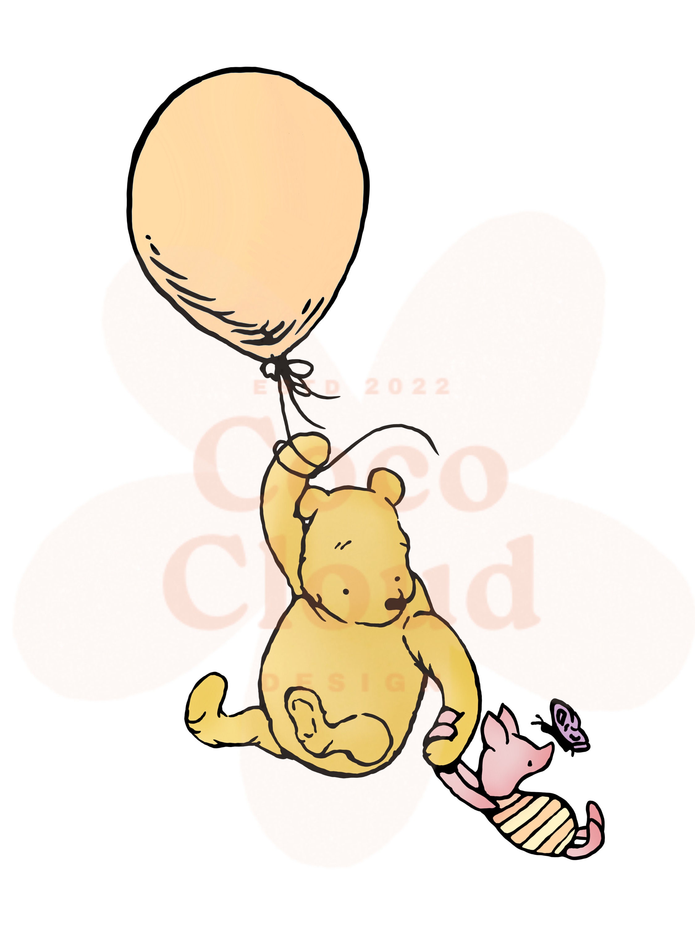 SVG Png Classic Winnie the Pooh Piglet Balloon Artwork - Etsy UK