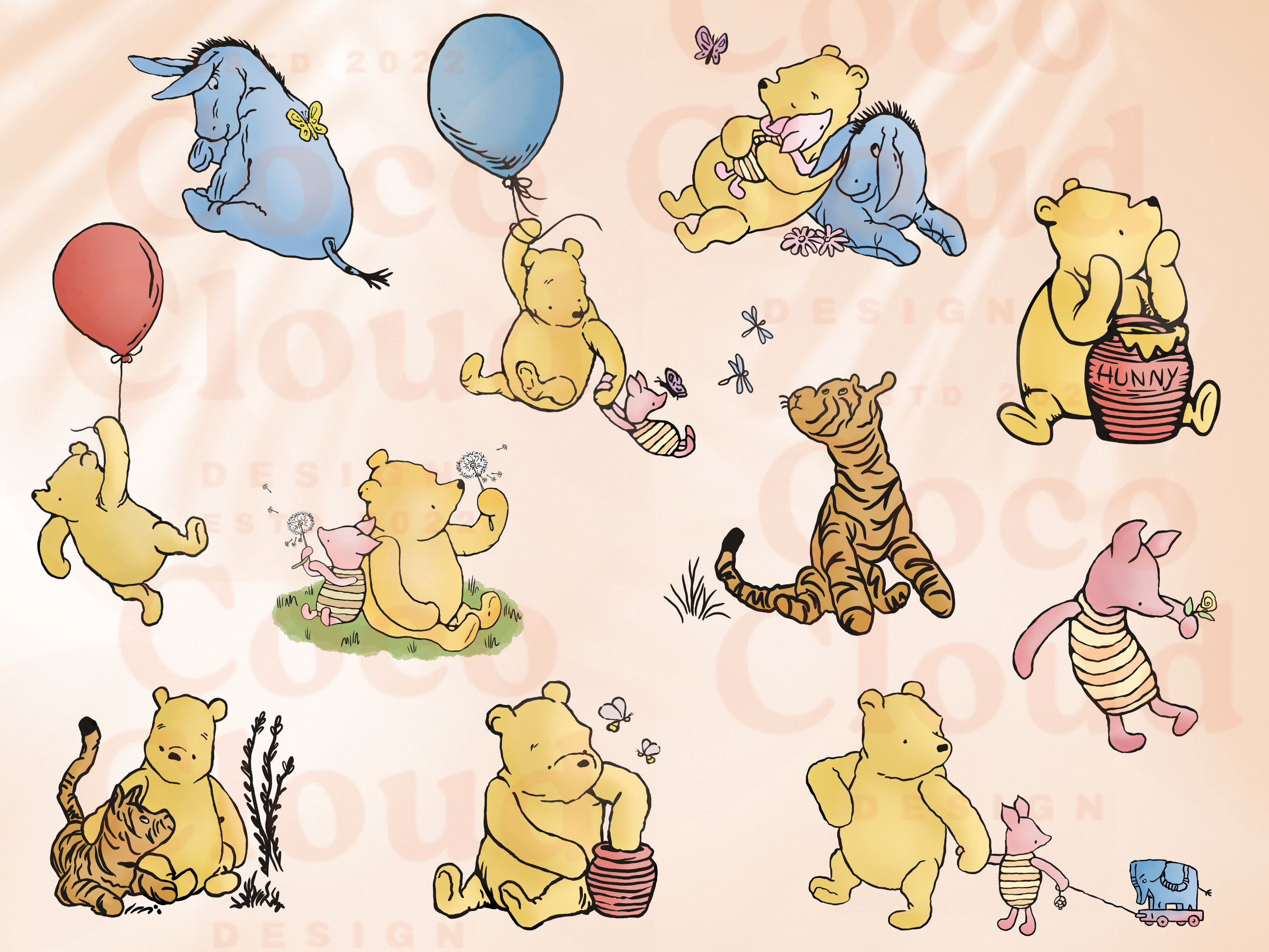 Original Winnie The Pooh Outline