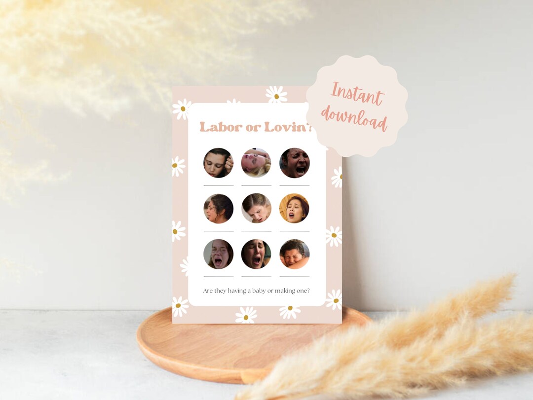 Labor or Lovin’ Baby Shower Game: Pink Daisy, Coed Activity (digital ...