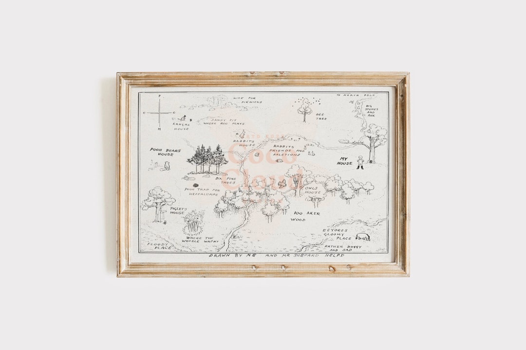 DIGITAL 100 Acre Woods Map Classic Vintage Illustration - Etsy