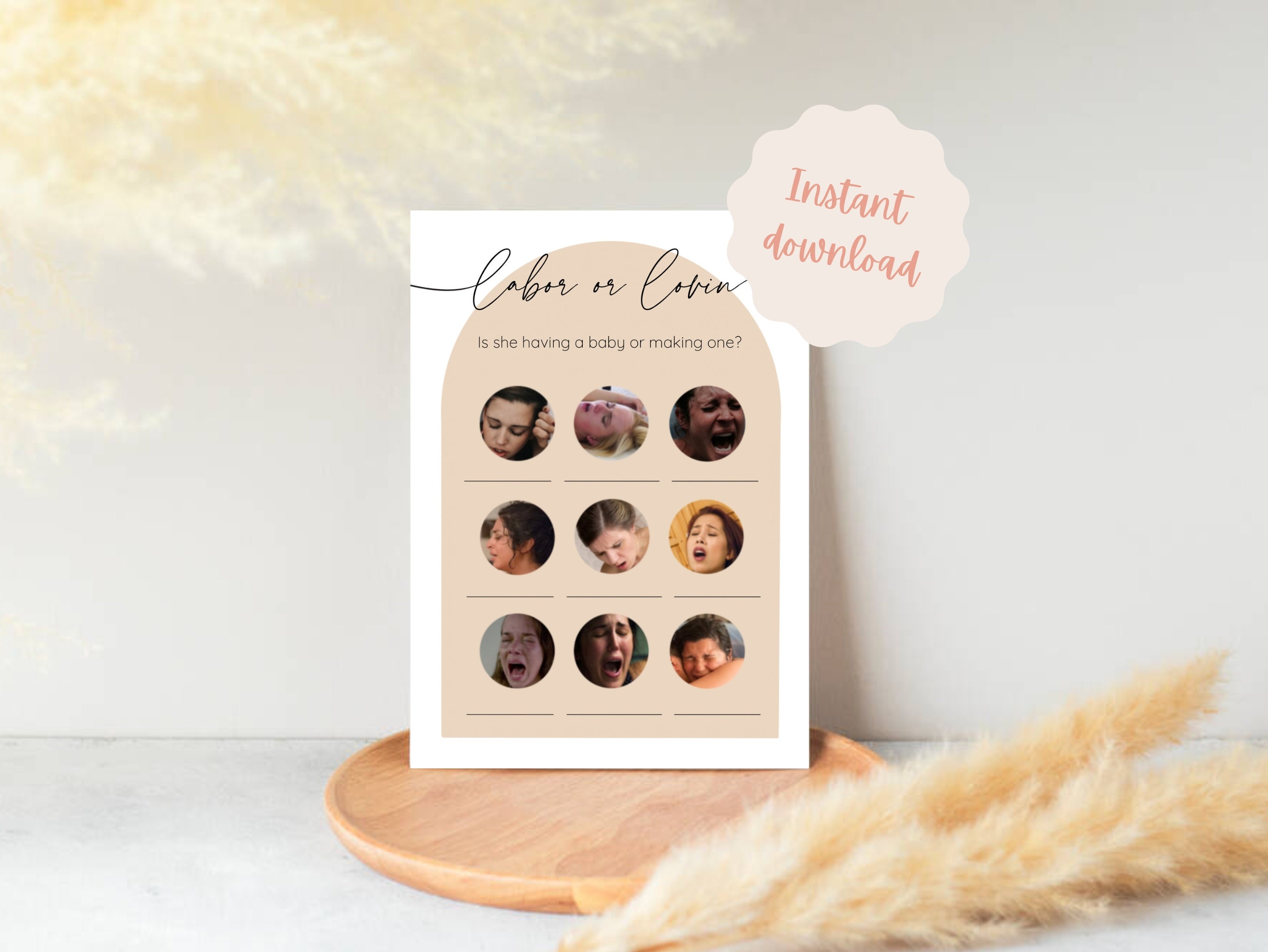 Labor or Lovin Baby Shower Game Coed Boho Gender Neutral - Etsy Australia