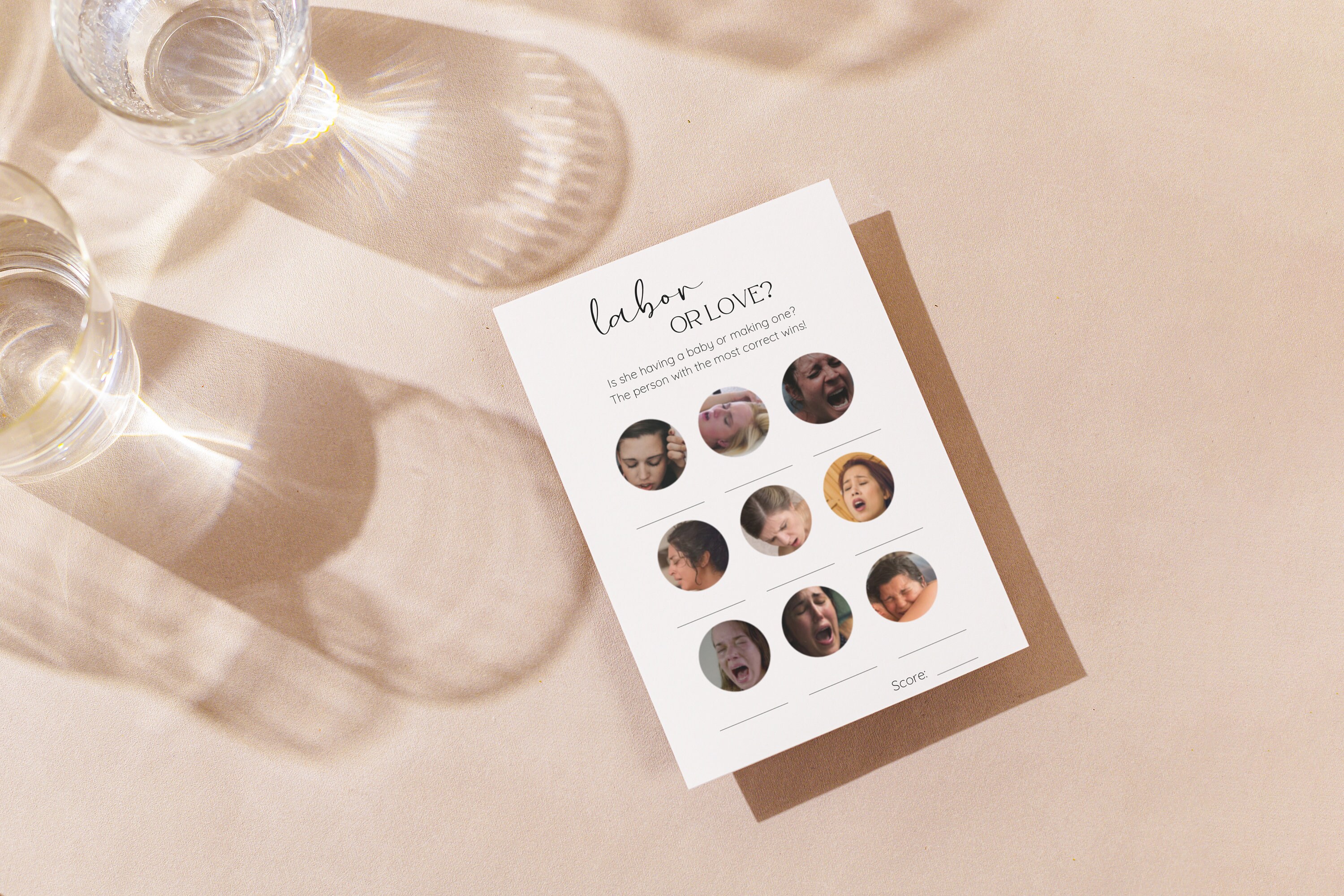 Funny Labor or Love Baby Shower Game, Coed Minimalist Gender Neutral ...