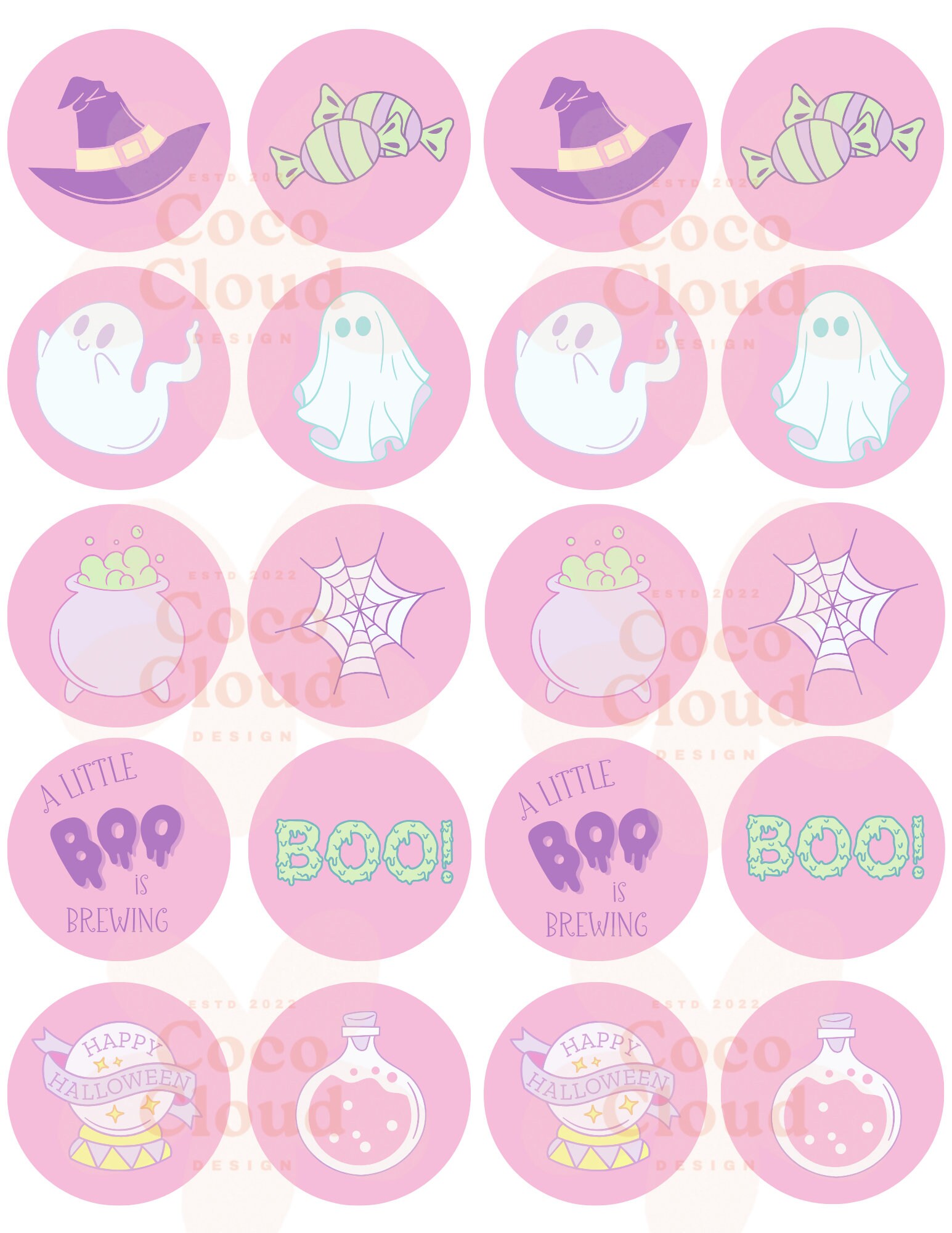 PRINTABLE Cupcake Toppers A Little Boo is Brewing Girl Baby - Etsy