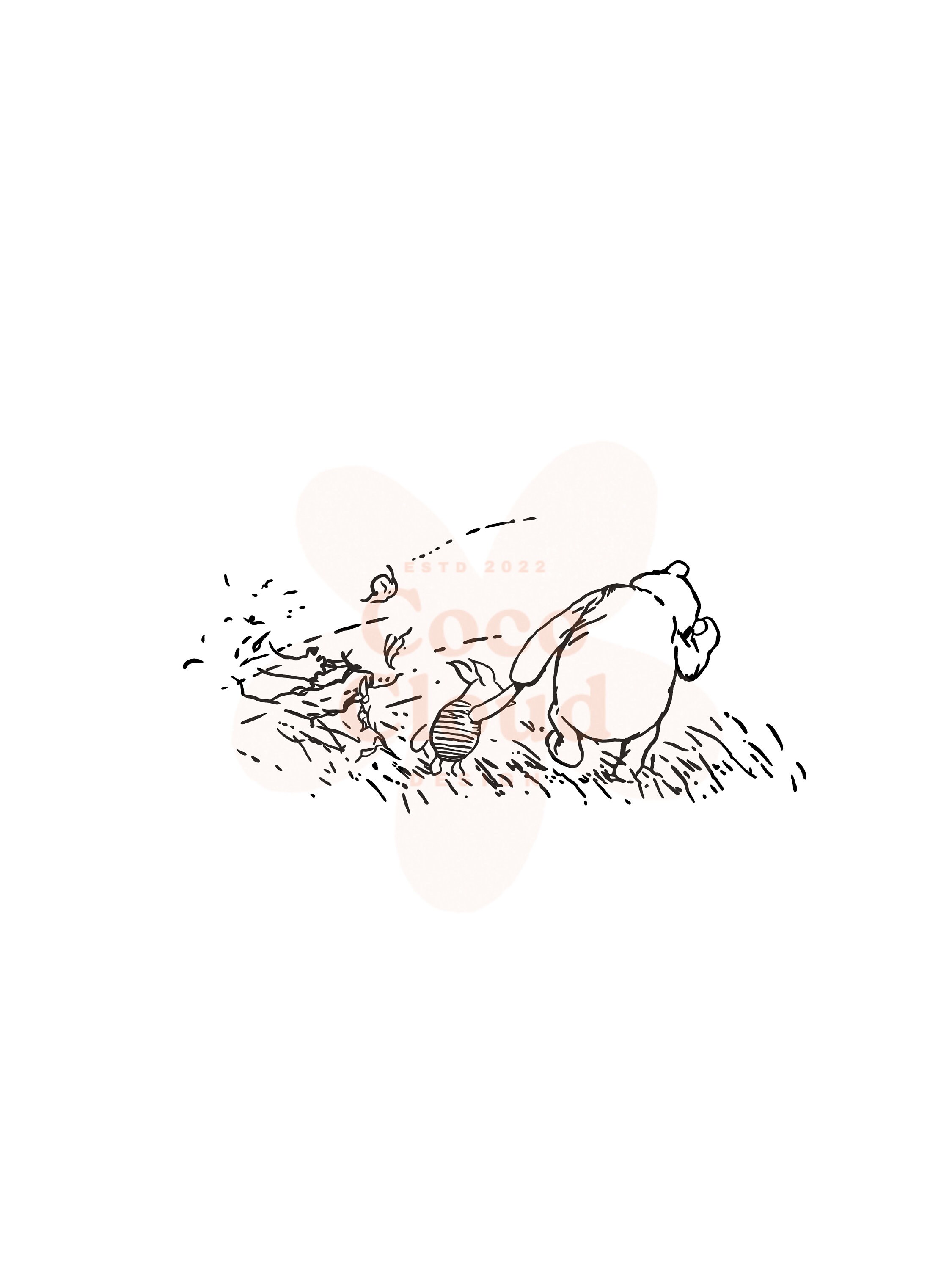Winnie the Pooh Piglet Illustration: 1920s Nursery Art (PNG JPEG) - Etsy