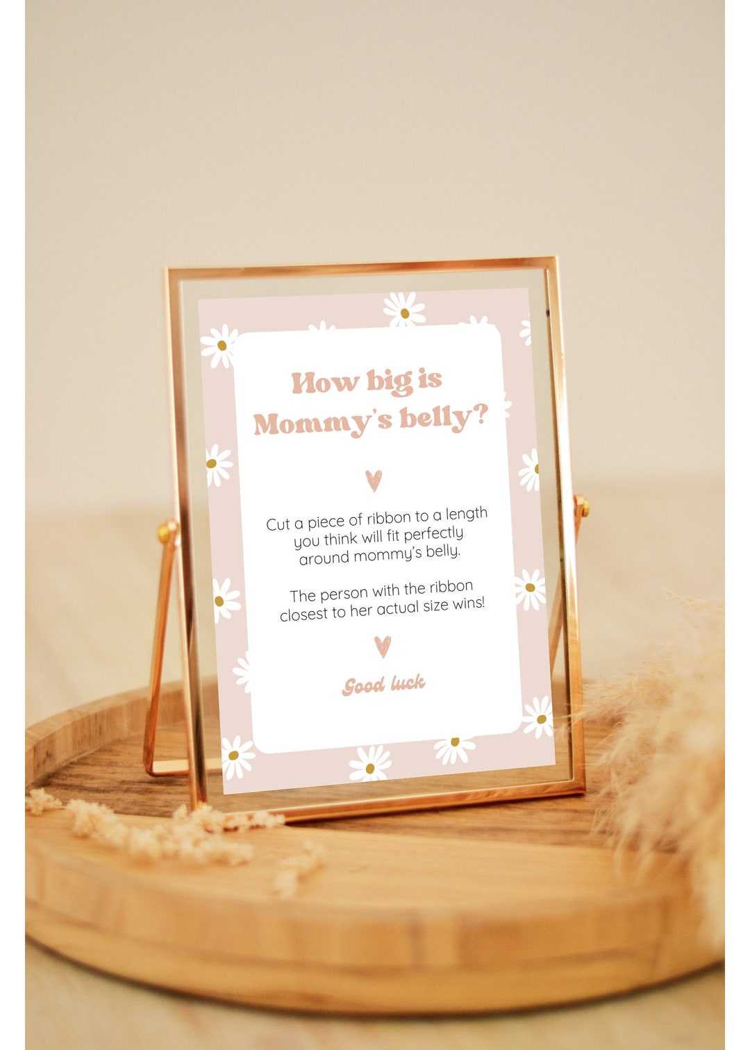 Daisy How Big is Mommy’s Belly Coed Gender Neutral Baby Shower Game ...