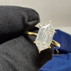 2CT Dutch Marquise Lab Diamond Engagement Ring 14K Yellow Gold Hexagon ...