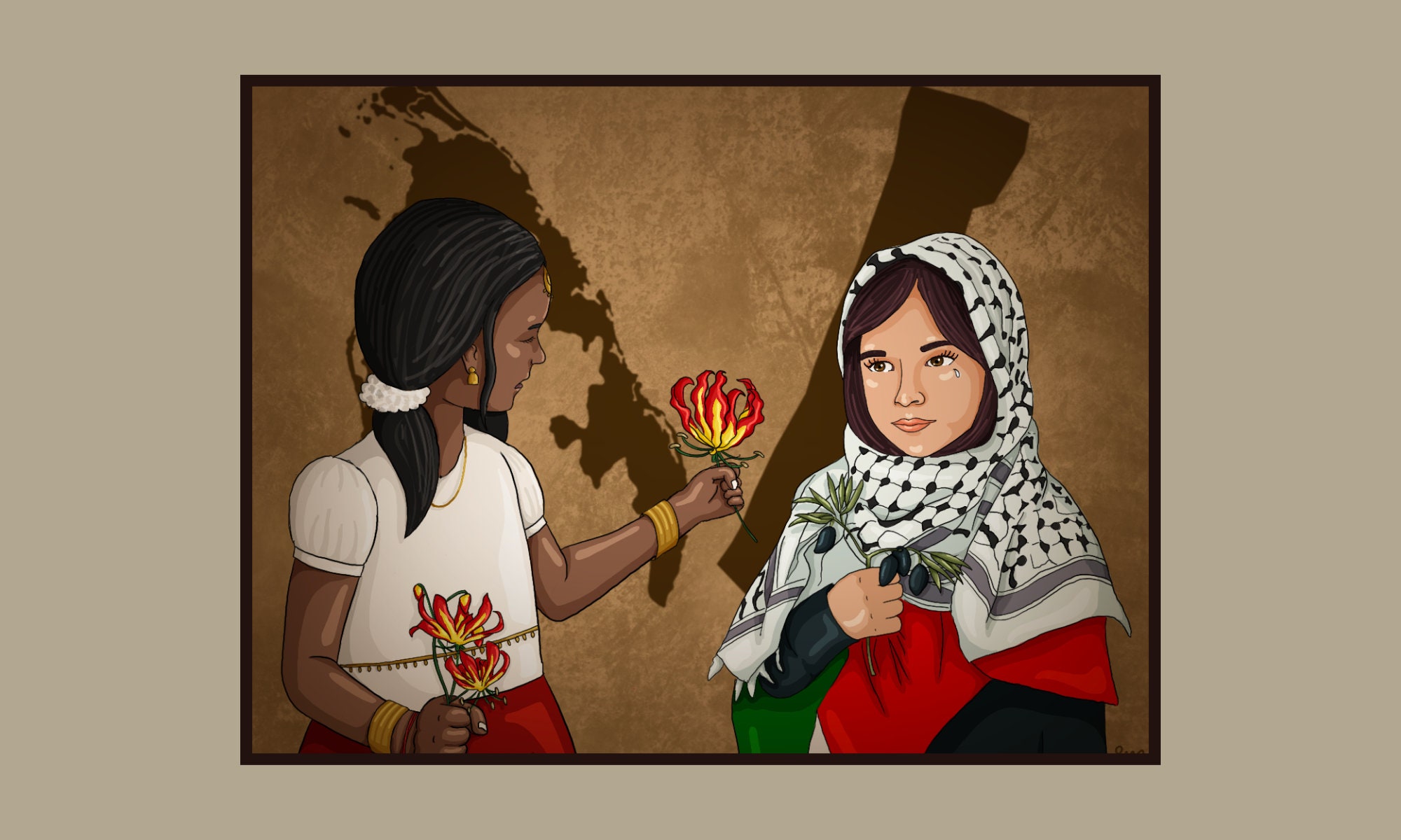 Tamil Eelam for Palestine Art Print - DIGITAL DOWNLOAD - Etsy UK