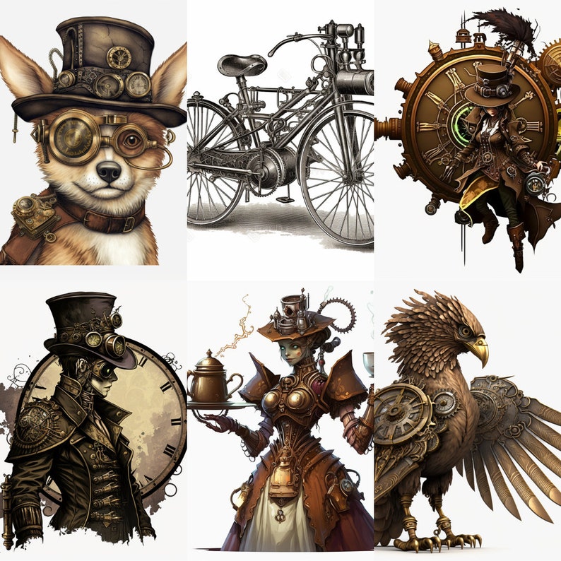Steampunk Clipart Bundle 20 High Quality 300 DPI Images Commercial Free ...