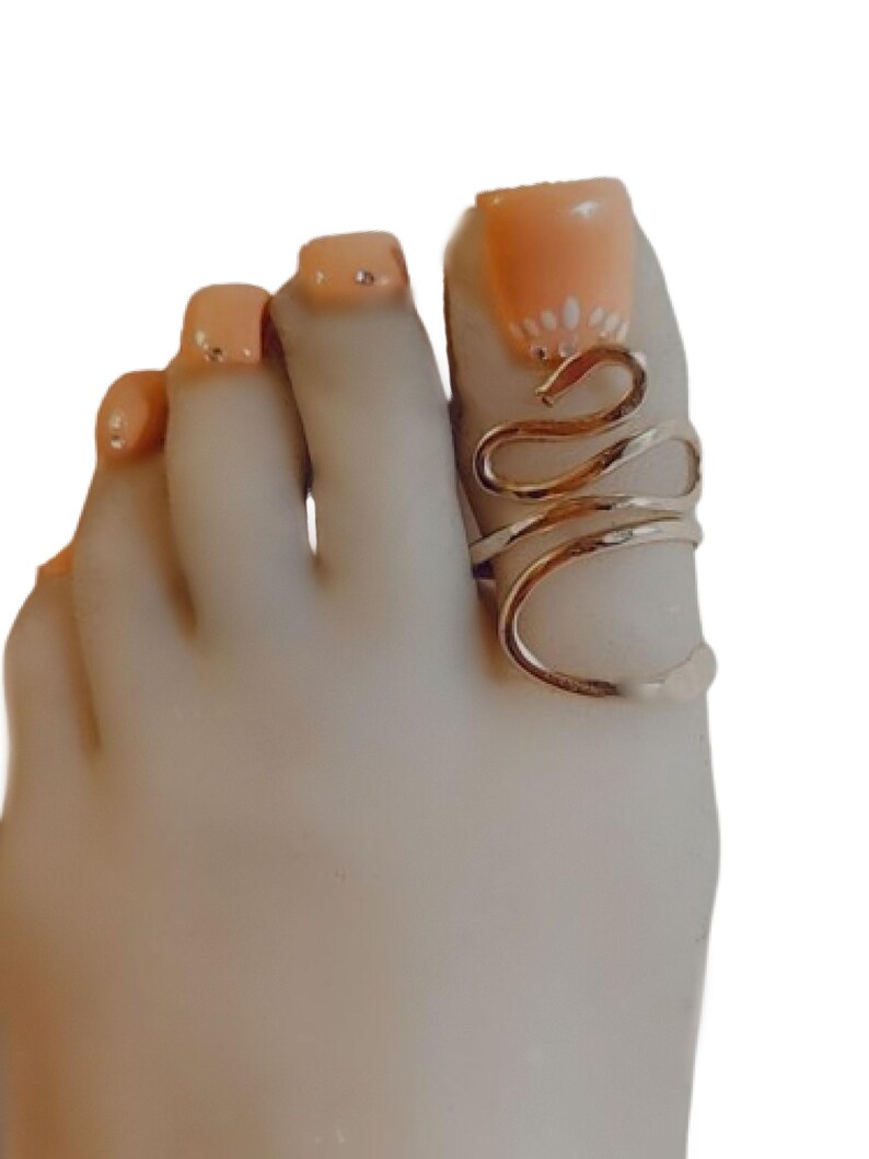 14k Gold Filled Swirl Big Toe Ring, Gold Toe Ring for the Big Toe ...