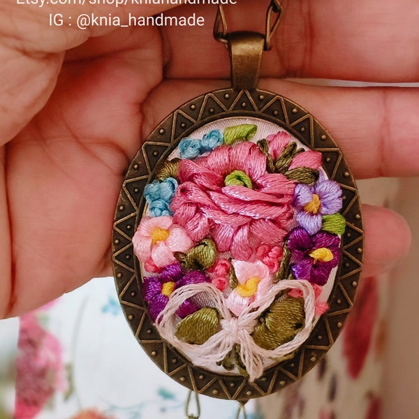Embroidery Pendant - Etsy