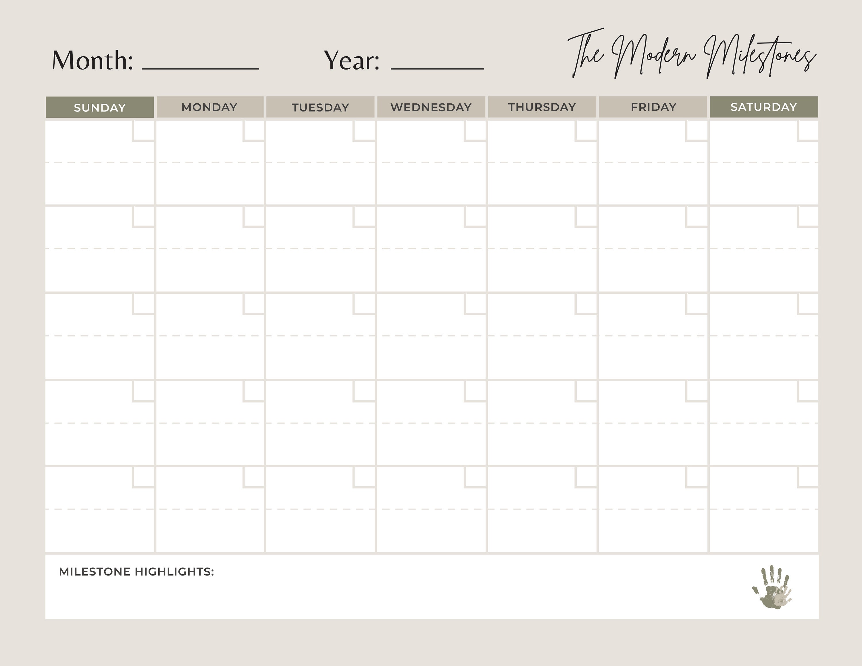 The Modern Milestones Time Capture Calendar for First Time - Etsy