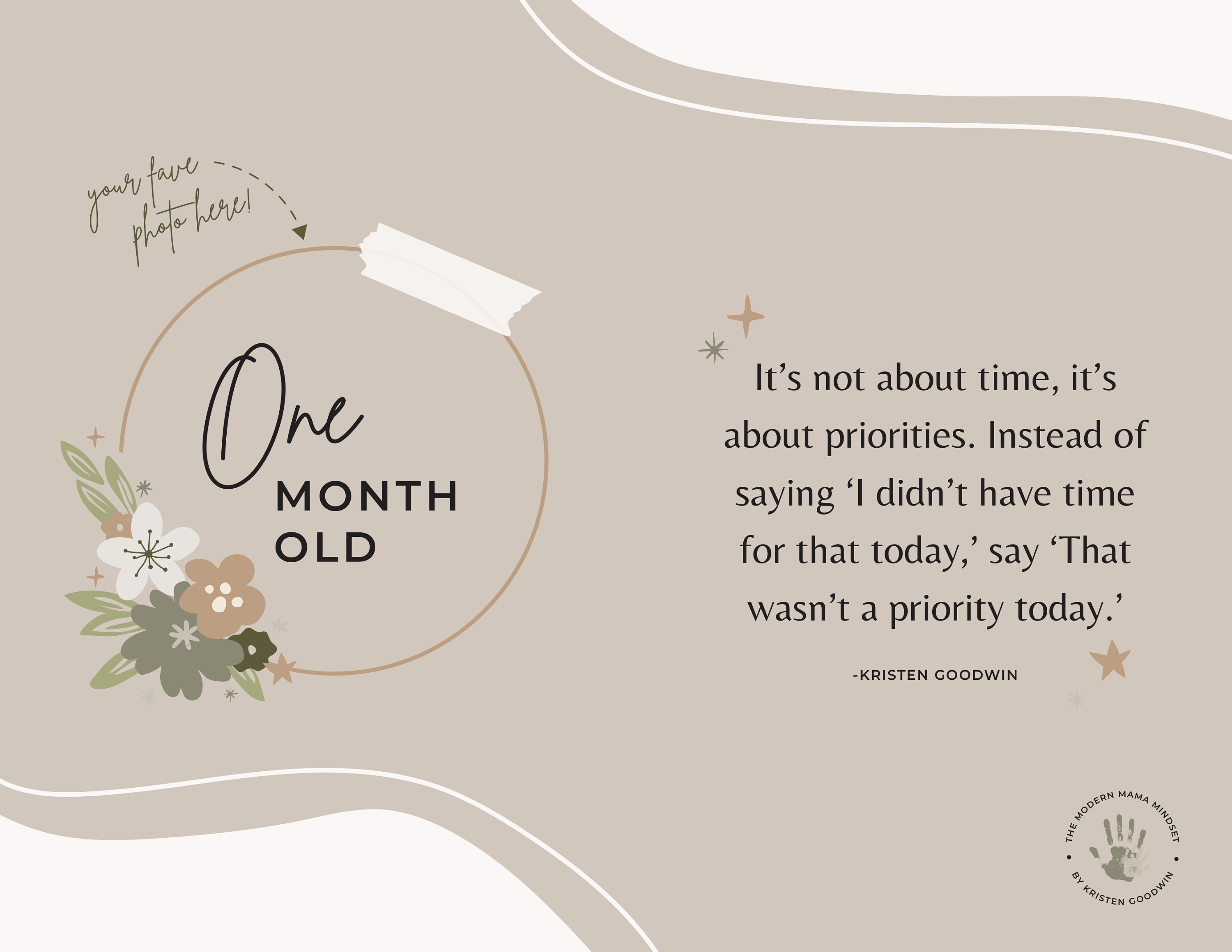 The Modern Milestones Time Capture, Calendar for First Time Moms ...