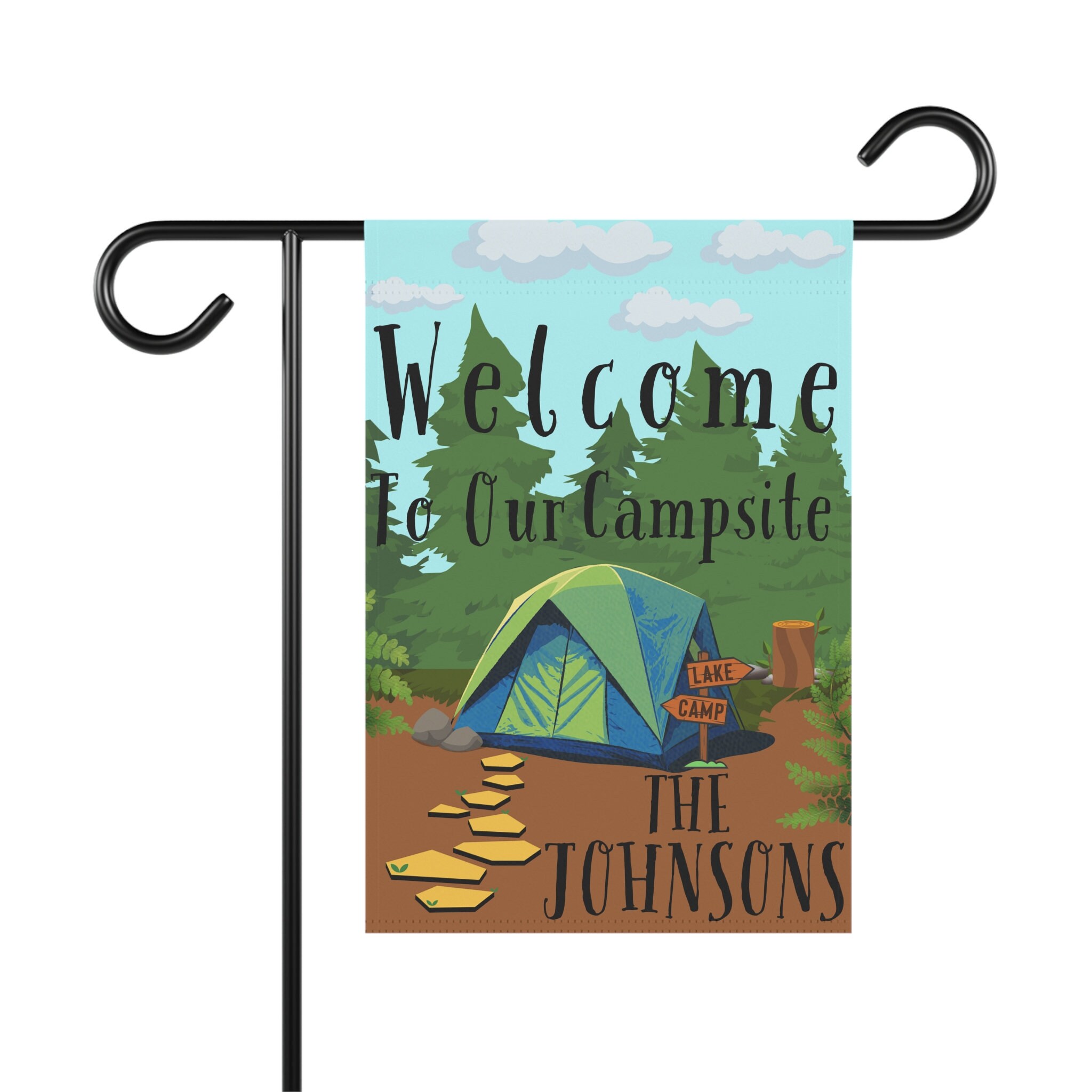 Personalized Camping Flag, Custom Family Garden Flag, Personalized Yard ...