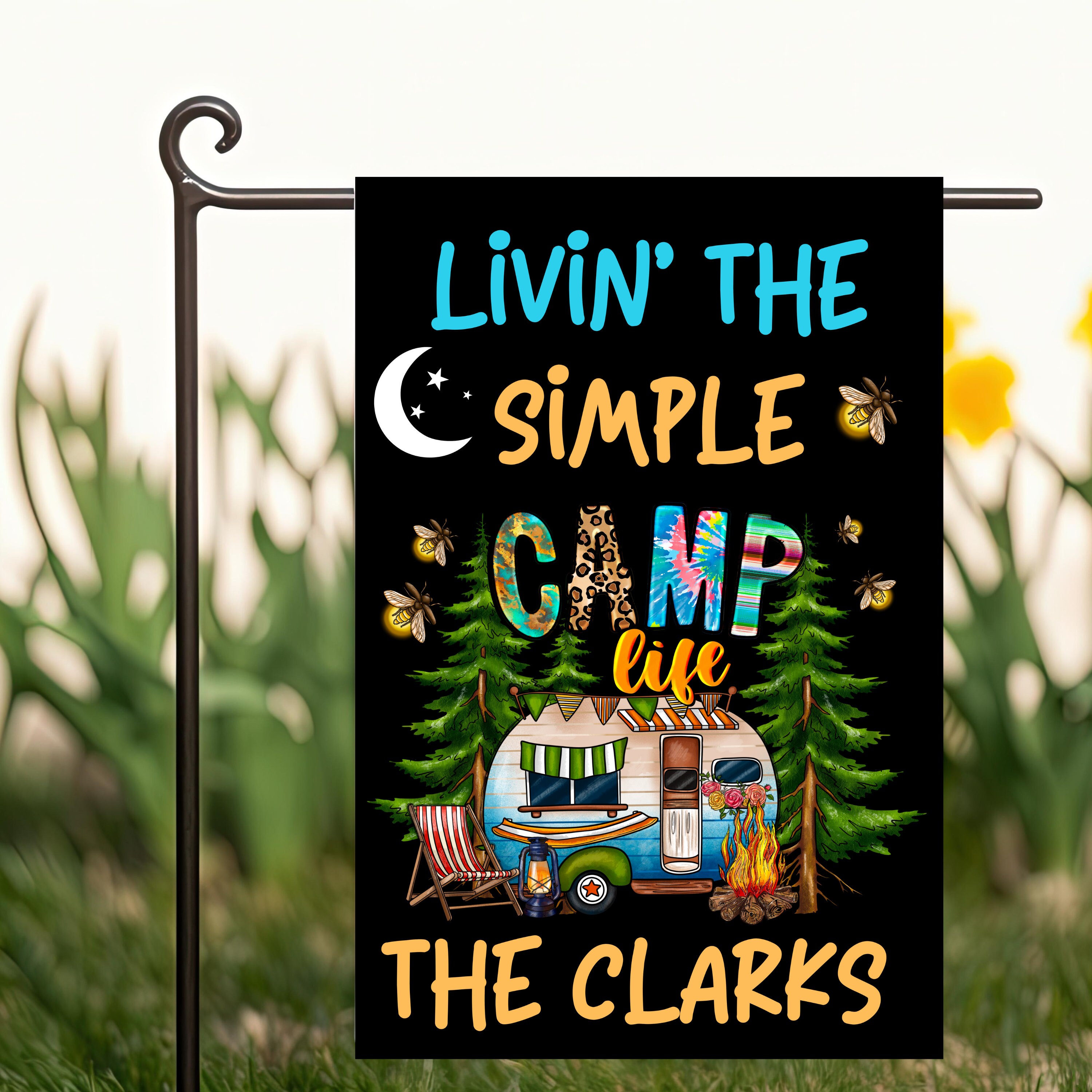 Personalized Camping Flag, Custom Family Garden Flag, Personalized Yard ...