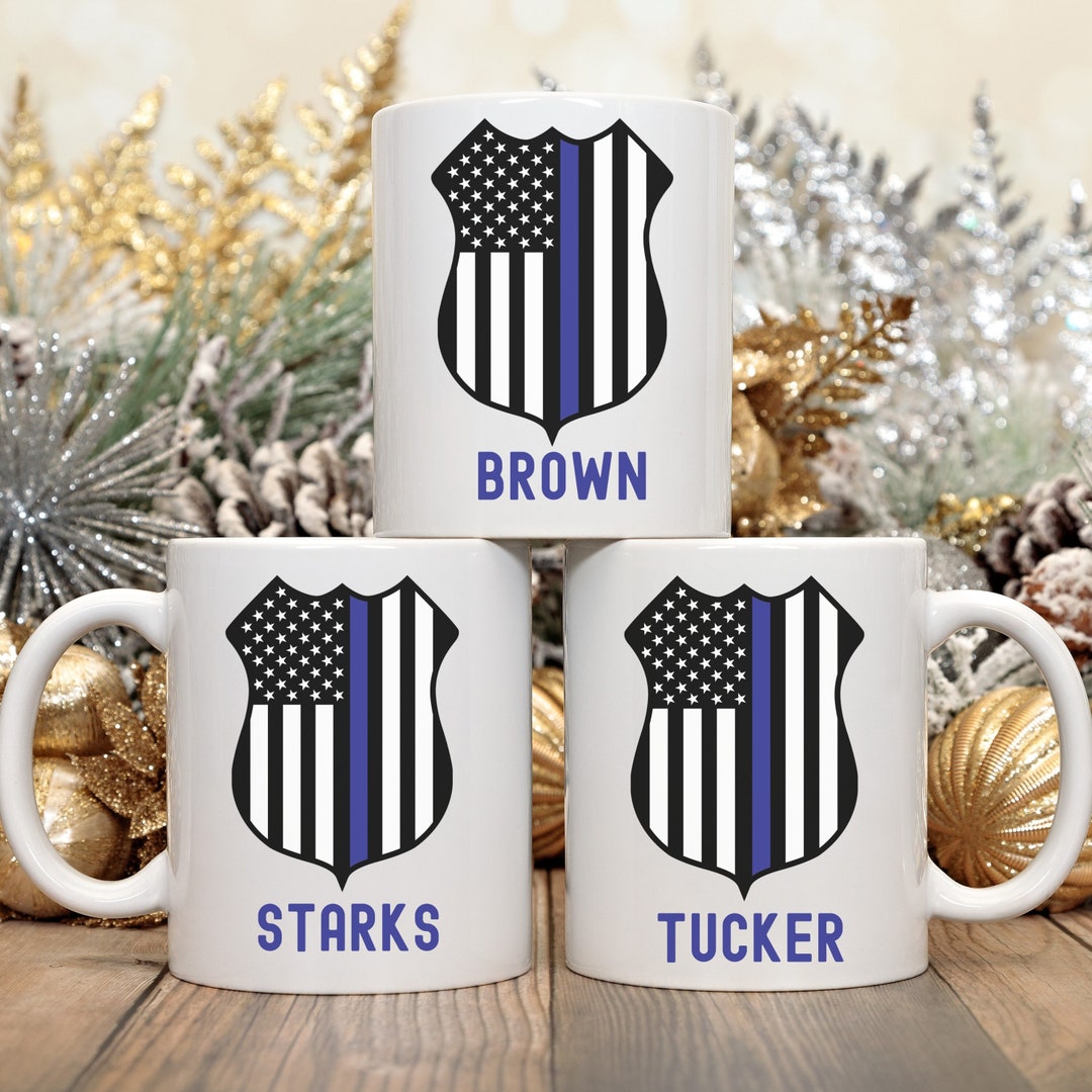 Custom Police Officer Coffee Mug: Thin Blue Line Cups - Etsy