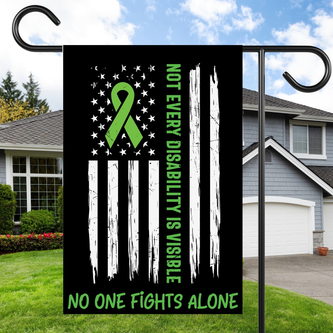 Mental Health Awareness Flag: Green Ribbon Support Garden Flag - Etsy