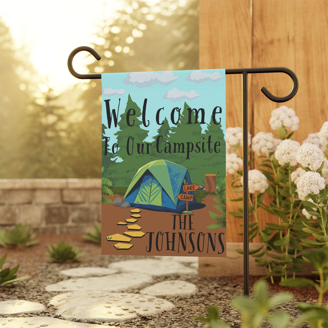 Personalized Camping Flag, Custom Family Garden Flag, Personalized Yard ...