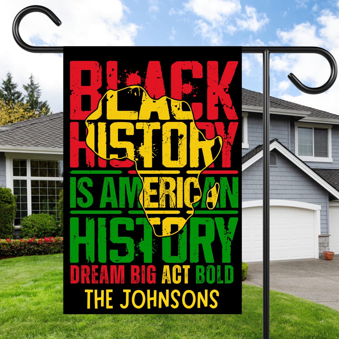Black History Month Flag, Gift for Black History Month, Family Garden ...