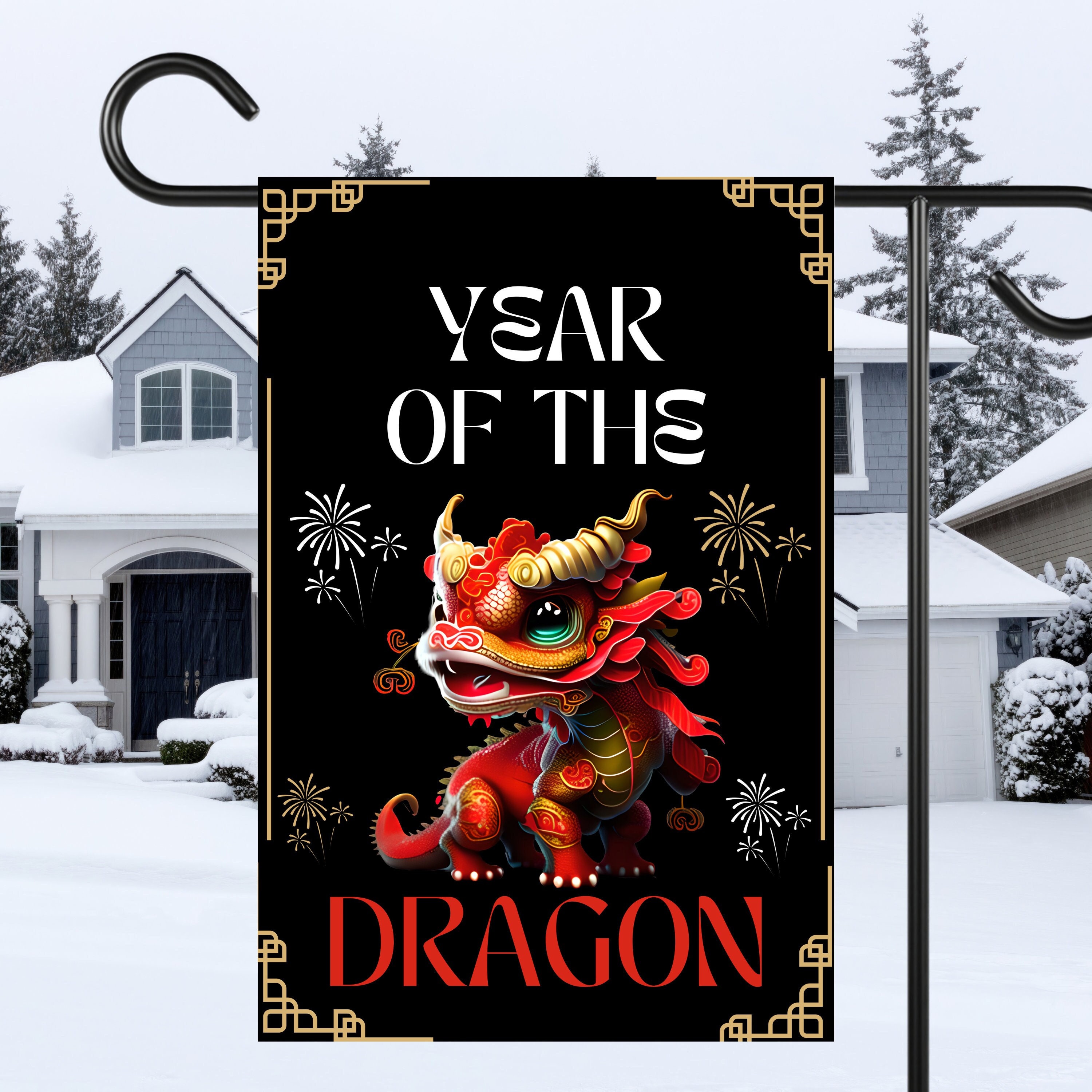 Year of the Dragon Flags, Chinese New Years Flag, Dragon Flag, New Year ...